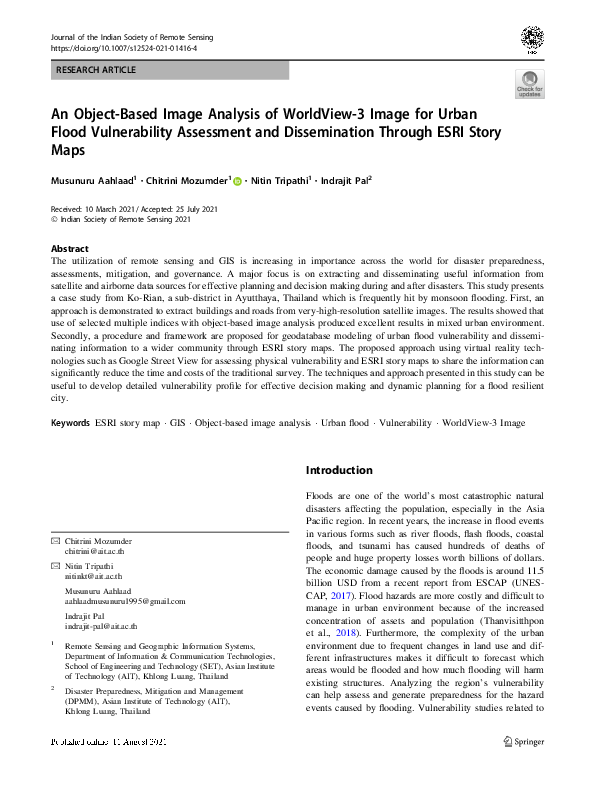 (PDF) An Object-Based Image Analysis of WorldView-3 Image for Urban Flood Vulnerability ...