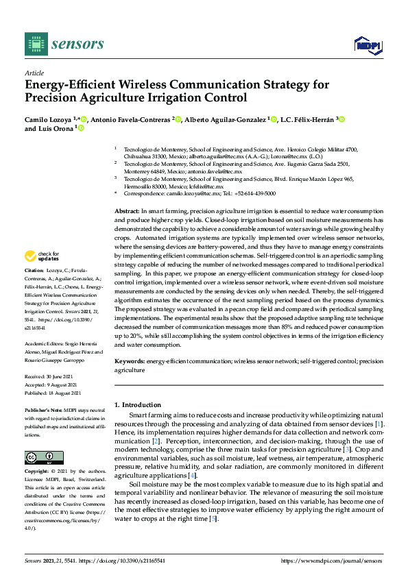(PDF) Energy-Efficient Wireless Communication Strategy for Precision ...