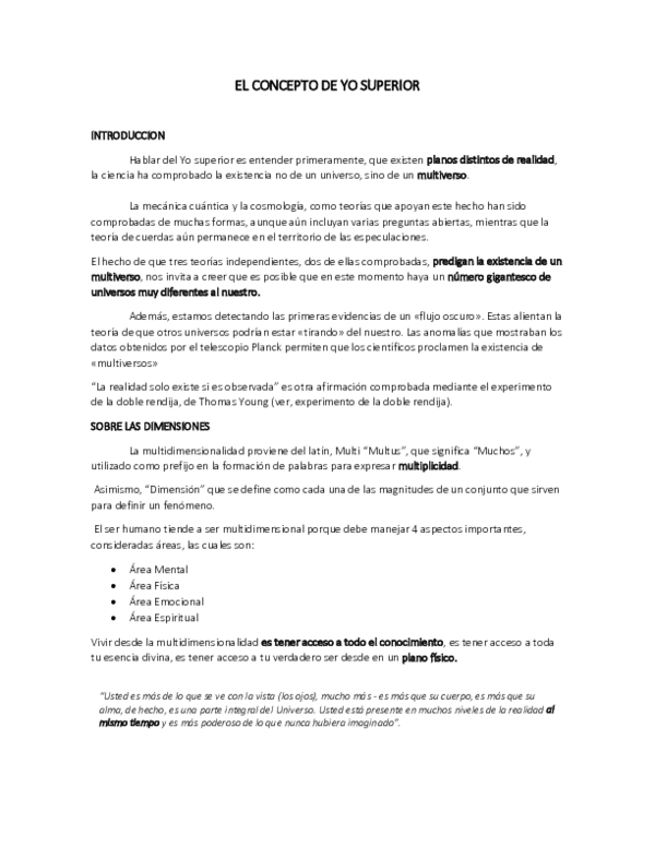 (PDF) EL CONCEPTO DE YO SUPERIOR