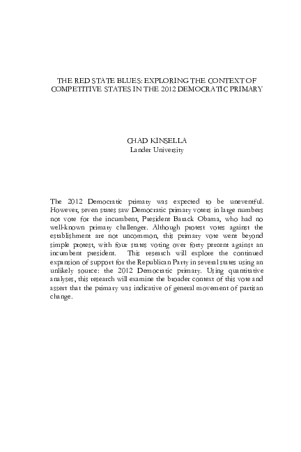 (PDF) The Red State Blues: Exploring the Context of Competitive States ...
