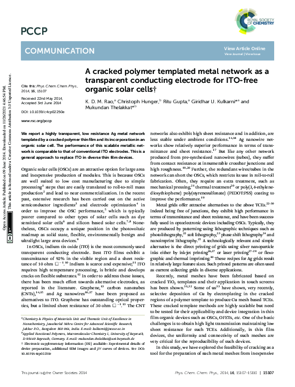 (PDF) A cracked polymer templated metal network as a transparent ...