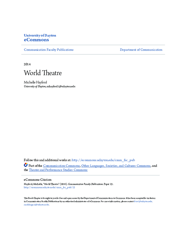 (PDF) World Theatre