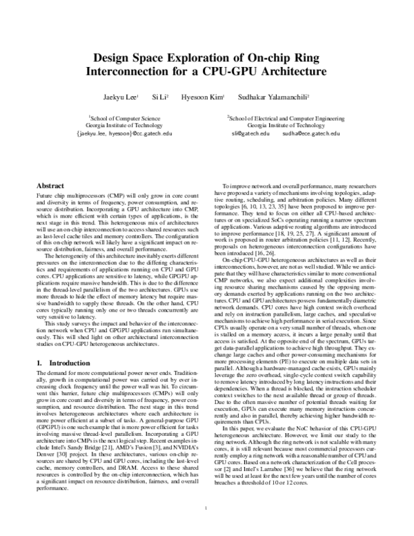 Pdf Design Space Exploration Of On Chip Ring Interconnection For A