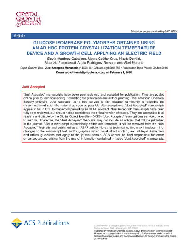 (PDF) Glucose Isomerase Polymorphs Obtained Using an Ad Hoc Protein Crystallization Temperature ...