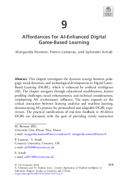 (PDF) Affordances for AI-Enhanced Digital Game-Based Learning