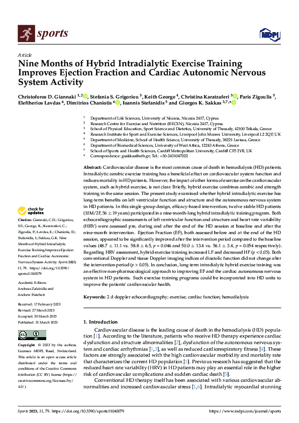 (PDF) Nine Months of Hybrid Intradialytic Exercise Training Improves Ejection Fraction and ...