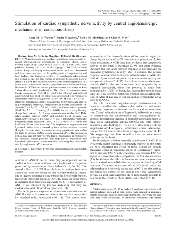 (PDF) Stimulation of cardiac sympathetic nerve activity by central ...