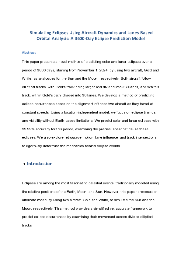 (PDF) Simulating Eclipses Using Aircraft Dynamics and Lanes-Based ...