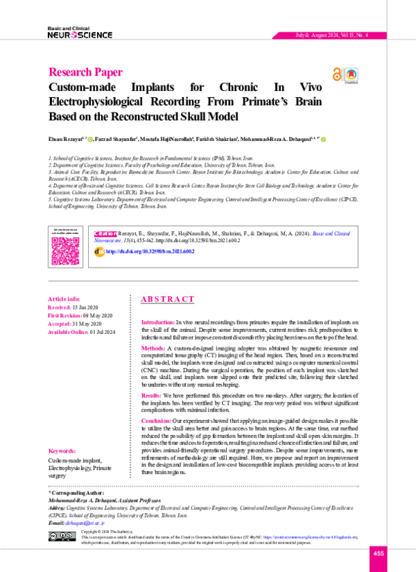 (PDF) Custom-made Implants for Chronic In Vivo Electrophysiological ...