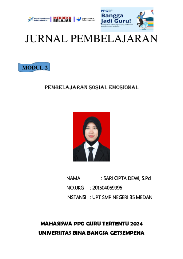 (PDF) JURNAL 2 SOSIAL EMOSIONAL PPG 2024
