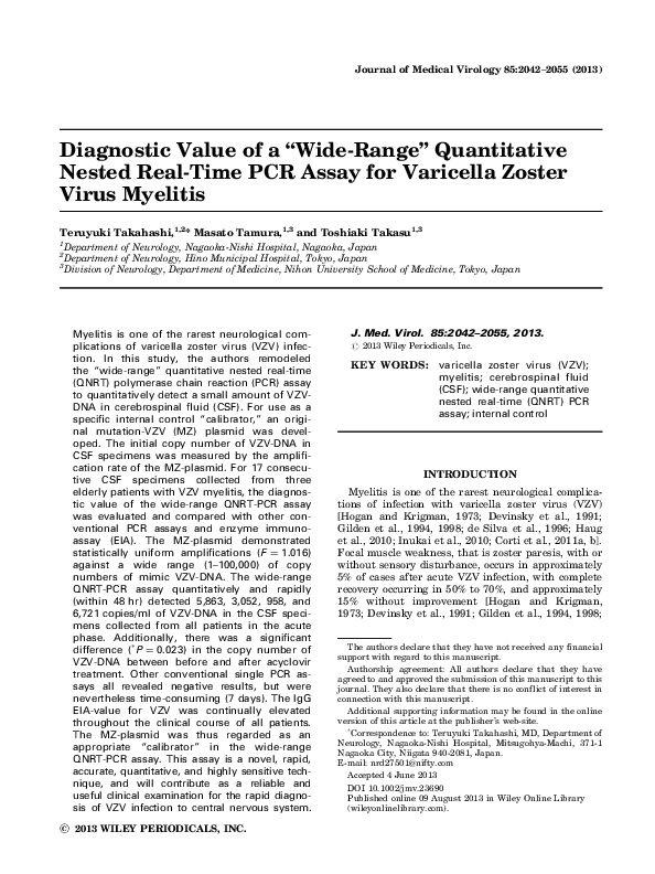(PDF) Diagnostic value of a “wide-range” quantitative nested real-time ...