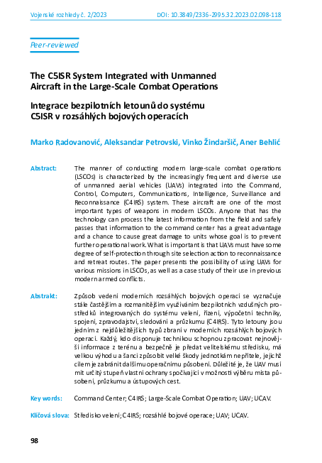(PDF) The C5ISR System Integrated with Unmanned Aircraft in the Large ...