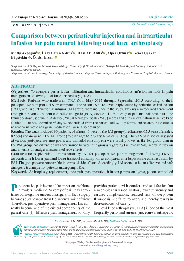 (PDF) Comparison between periarticular injection and intraarticular ...