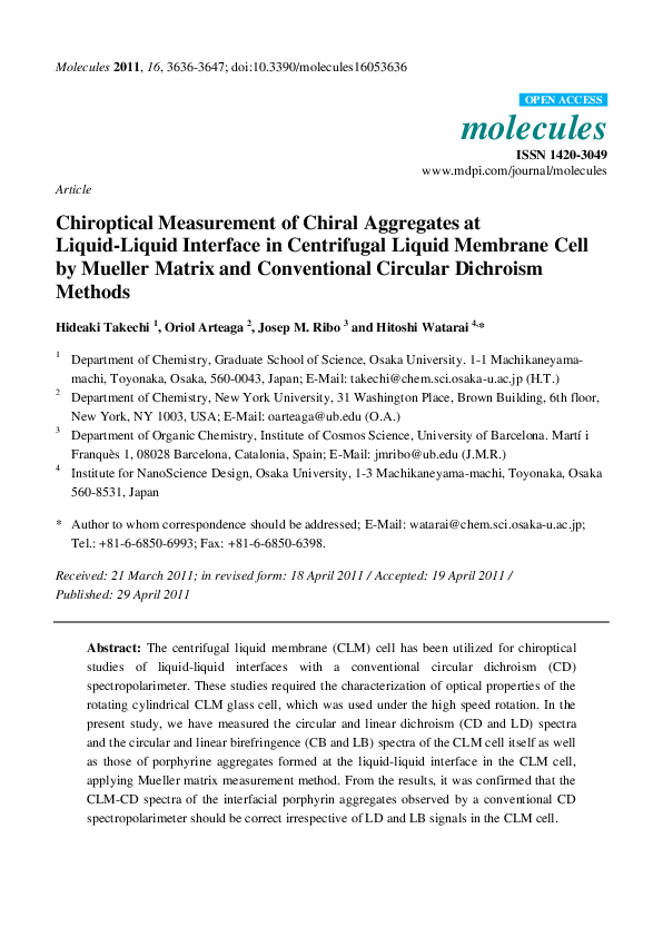 (PDF) Chiroptical Measurement of Chiral Aggregates at Liquid-Liquid ...