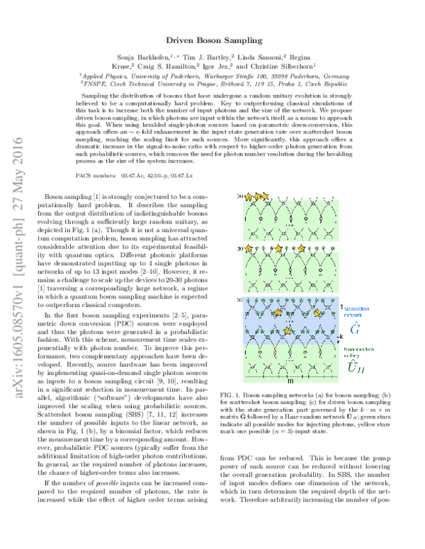 (PDF) Driven Boson Sampling