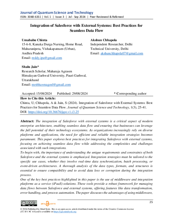 Pdf Integration Of Salesforce With External Systems Best Practices