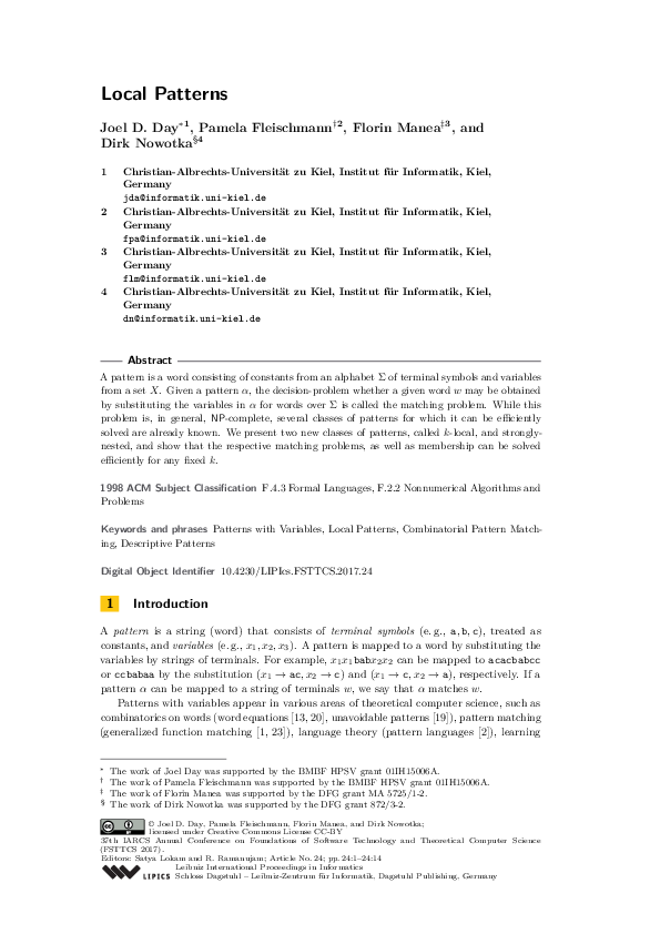 (PDF) Local Patterns