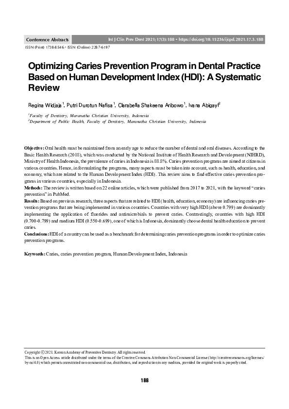 (PDF) Optimizing Caries Prevention Program in Dental Practice Based on ...