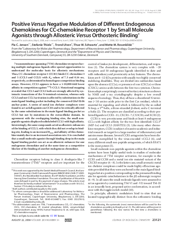(PDF) Positive Versus Negative Modulation of Different Endogenous ...