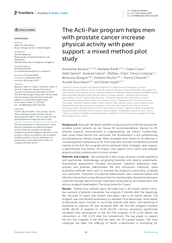 (PDF) The Acti-Pair program helps men with prostate cancer increase ...