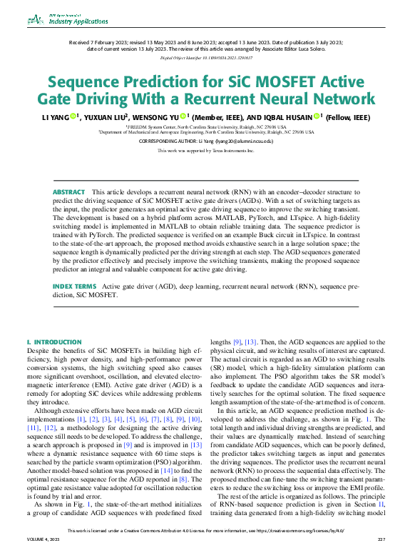 (PDF) Sequence Prediction for SiC MOSFET Active Gate Driving with A Recurrent Neural Network