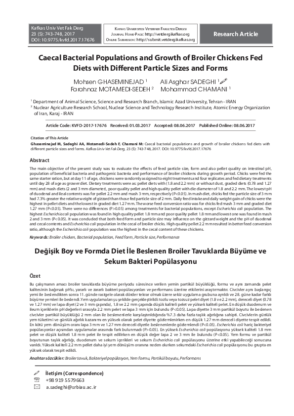 (PDF) Caecal Bacterial Populations and Growth of Broiler Chickens Fed ...