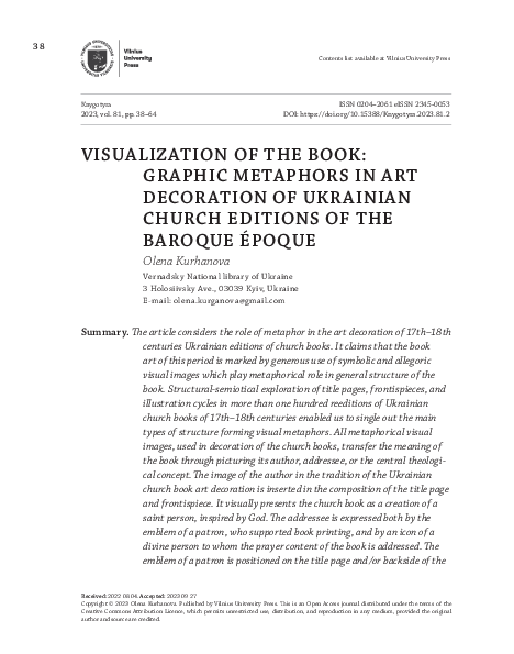 (PDF) Visualization of the Book: Graphic Metaphors in Art Decoration of ...