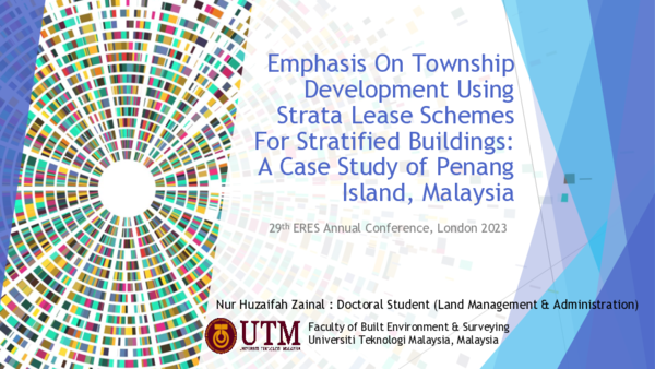 (PDF) Emphasis On Township Development Using Strata Lease Schemes For ...