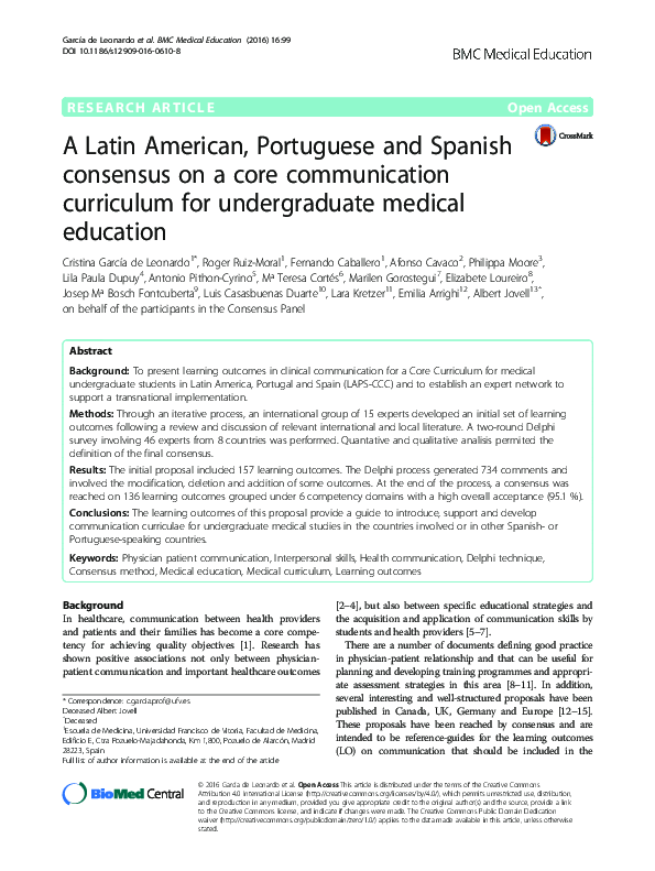 (PDF) A Latin American, Portuguese and Spanish consensus on a core ...