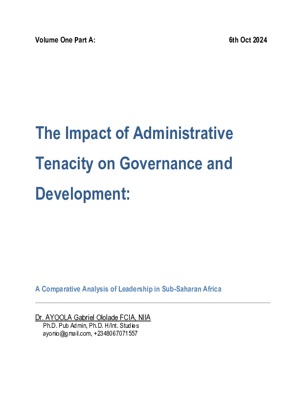 (PDF) The Impact of Administrative Tenacity on Governance and Development