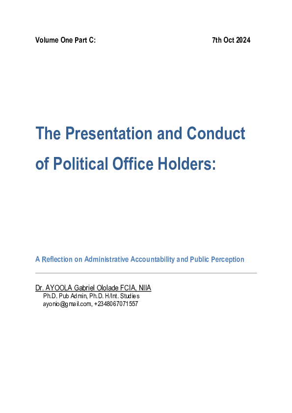 (PDF) The Presentation and Conduct of Political Office Holders