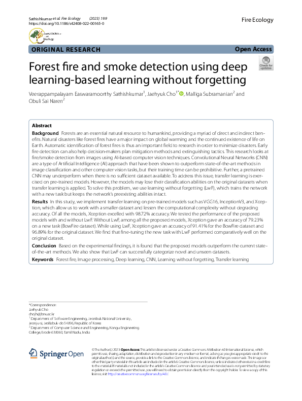 Pdf Forest Fre And Smoke Detection Using Deep Learning Based Learning