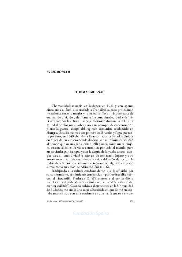 (PDF) In memoriam: Thomas Molnar