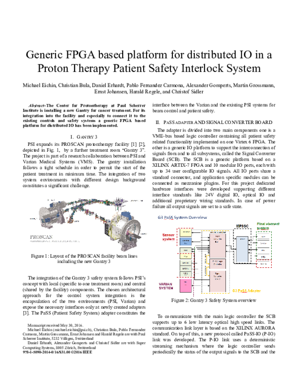 (PDF) Generic FPGA based platform for distributed a IO in Proton Therapy Patient Safety ...