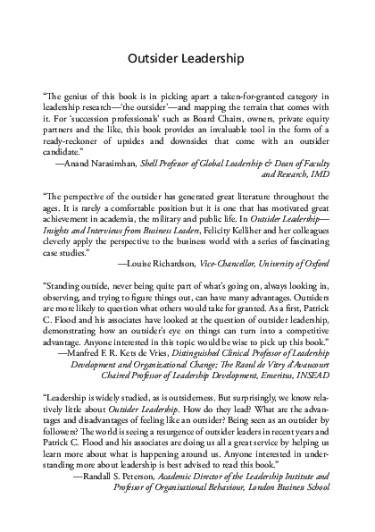 (PDF) Outsider Leadership