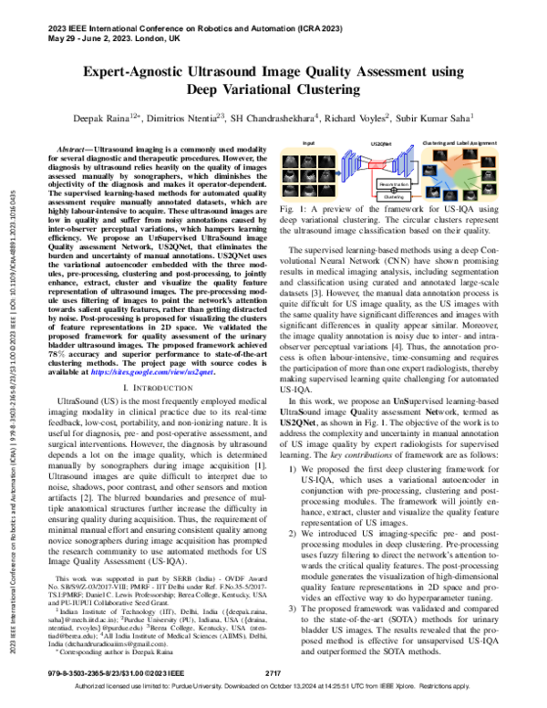(PDF) Expert-Agnostic Ultrasound Image Quality Assessment using Deep Variational Clustering