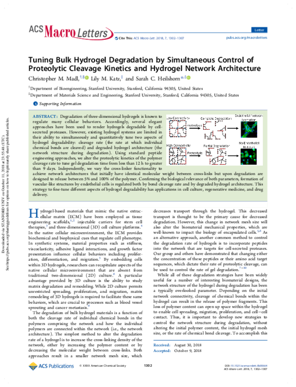 (PDF) Tuning Bulk Hydrogel Degradation by Simultaneous Control of ...