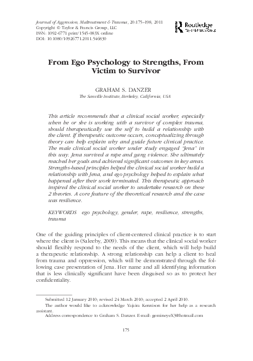 (PDF) From Ego Psychology to Strengths, From Victim to Survivor