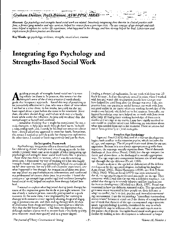 (PDF) Integrating Ego Psychology