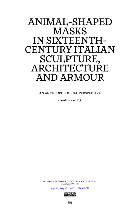 (PDF) ANIMAL-SHAPED MASKS IN SIXTEENTH-CENTURY ITALIAN SCULPTURE ...