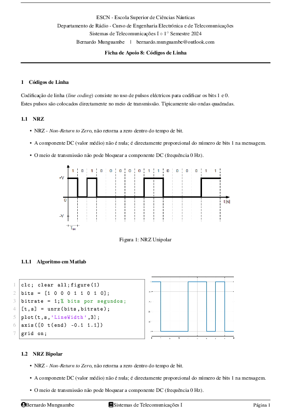(PDF) Ficha de Apoio 8 Codigos de Linha
