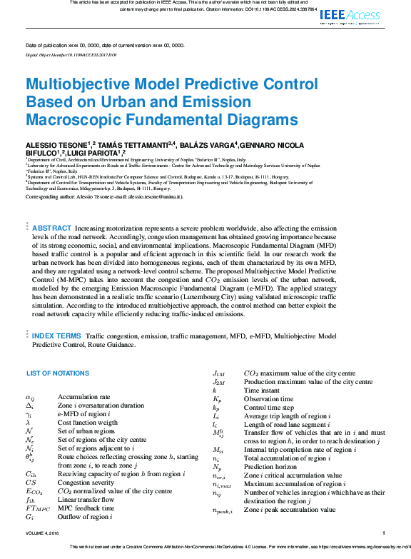 (PDF) Multiobjective Model Predictive Control Based on Urban and Emission Macroscopic ...