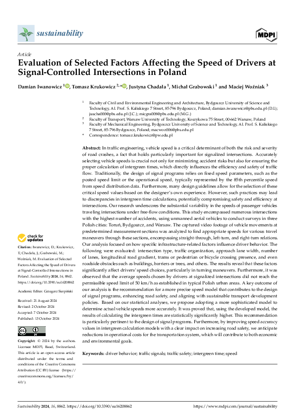 (PDF) Evaluation of Selected Factors Affecting the Speed of Drivers at Signal-Controlled ...