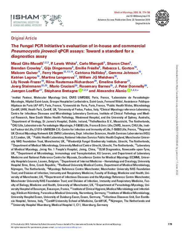 (PDF) The Fungal PCR Initiative's evaluation of in-house and commercial ...