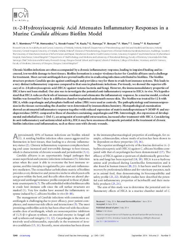 (PDF) dl-2-Hydroxyisocaproic Acid Attenuates Inflammatory Responses in ...