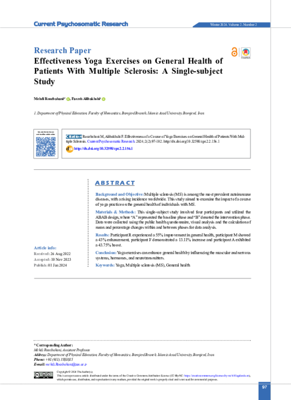 (PDF) Effectiveness Yoga Exercises on General Health of Patients With ...