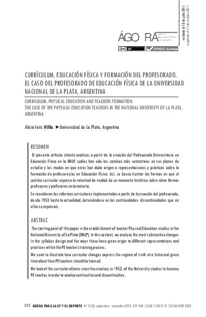 (PDF) Currículum, Educación Física y Formación del Profesorado: el caso del profesorado de ...