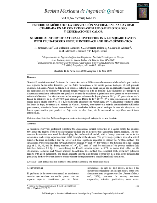 (PDF) Estudio Numérico De La Convección Natural en Una Cavidad Cuadrada ...