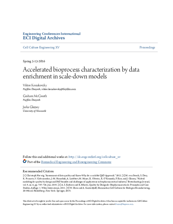 (PDF) Accelerated bioprocess characterization by data enrichment in ...