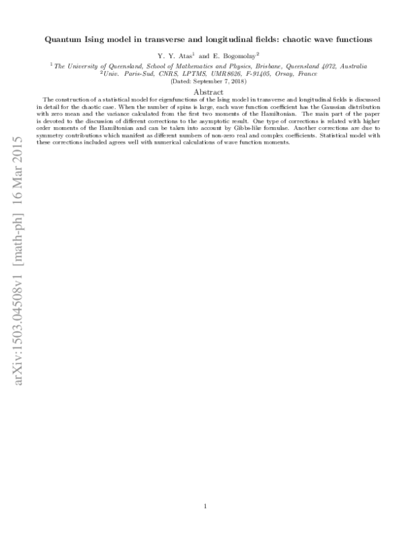 (PDF) Quantum Ising model in transverse and longitudinal fields ...
